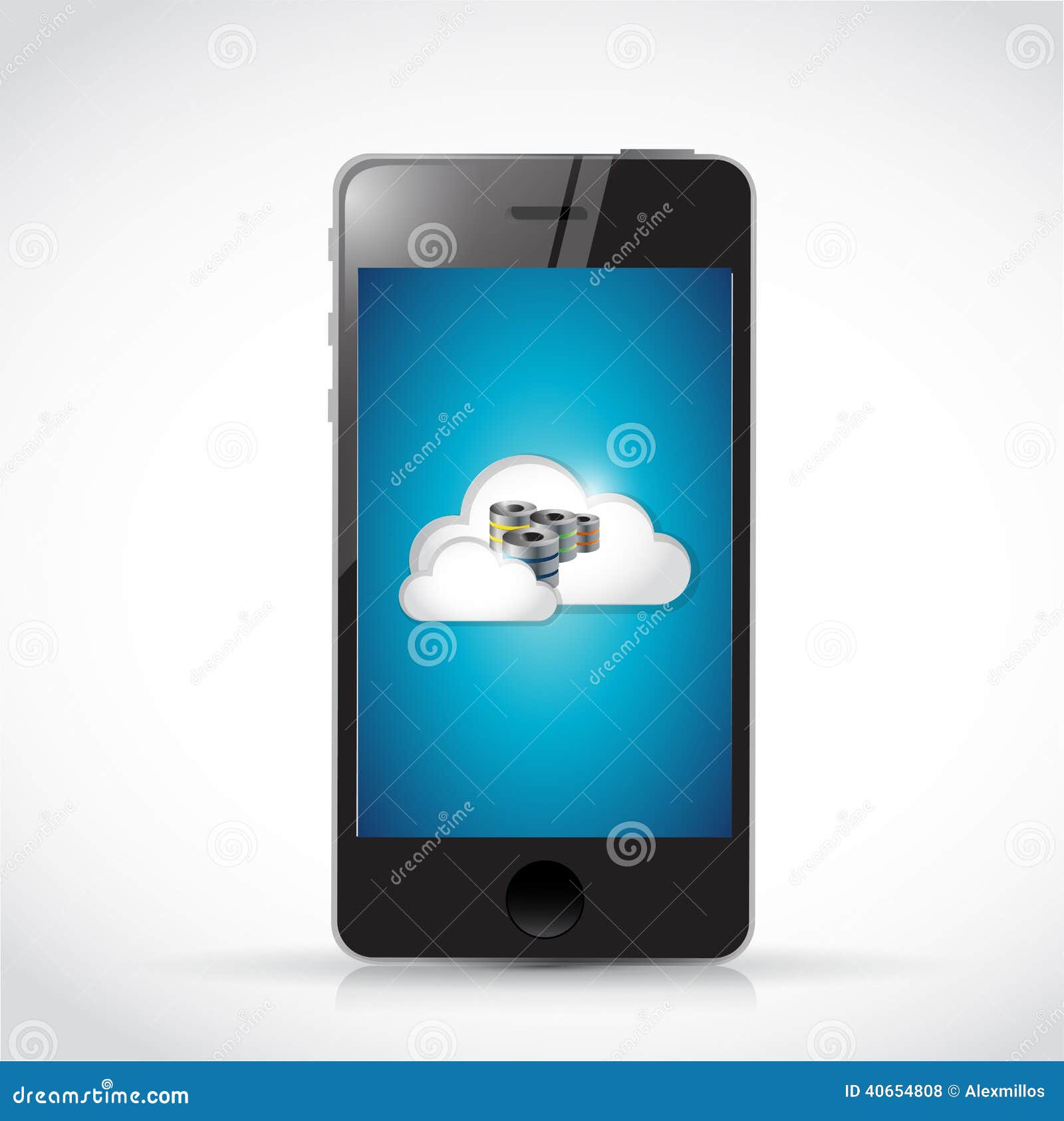 Smart Phone Server Data Access Illustration Stock Illustration ...