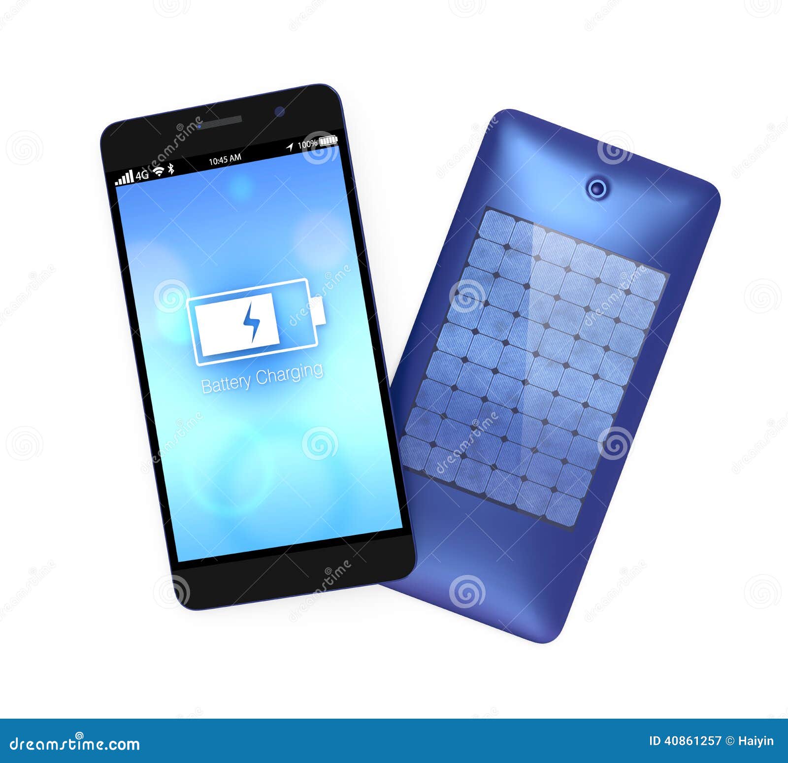 Smart Phone and Solar Panel Built-in Rear Cover Stock Image - Image of ...