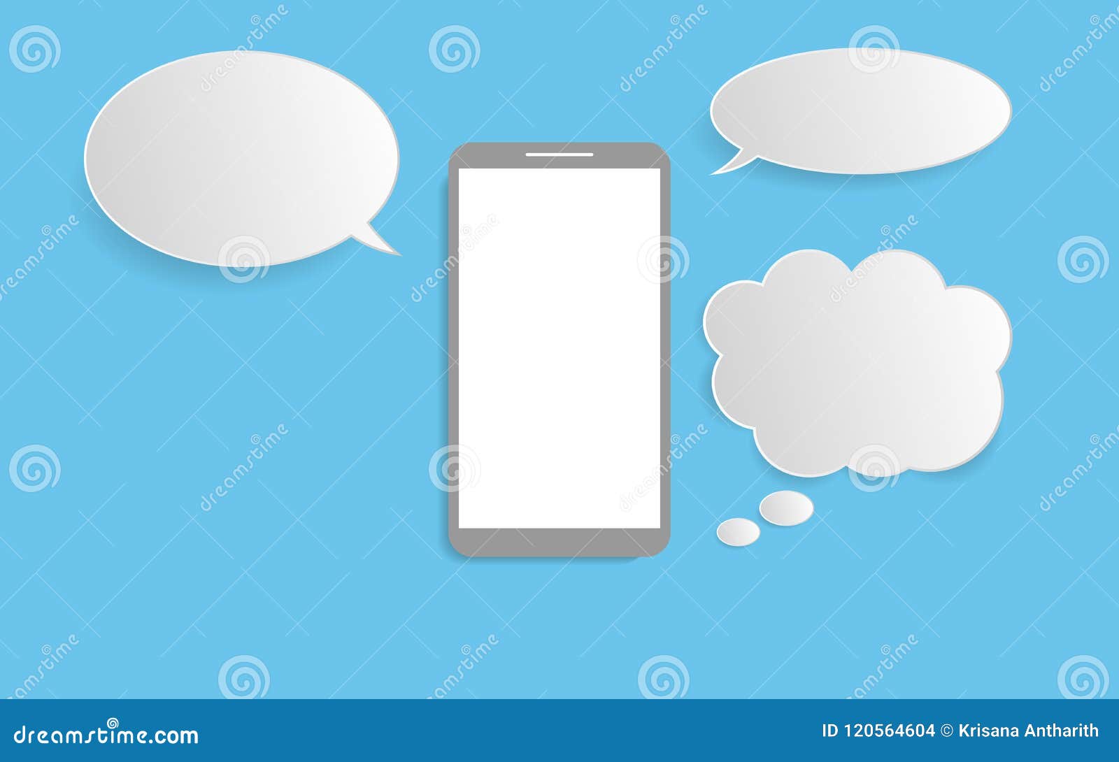 Smart Phone with Speech Bubble Flat Design Modern Vector Illustration ...