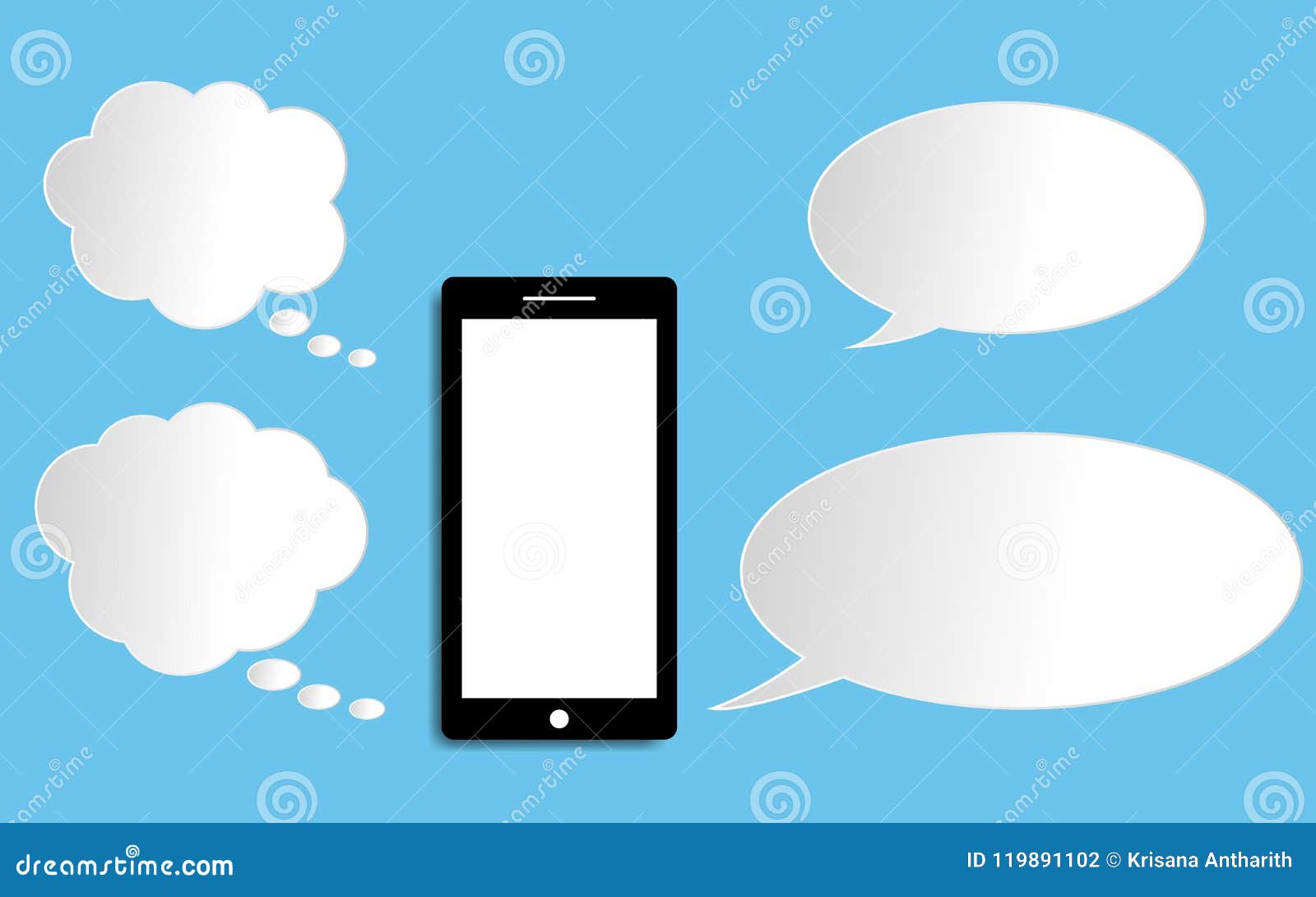 Smart Phone with Speech Bubble Flat Design Modern Vector Illustration ...