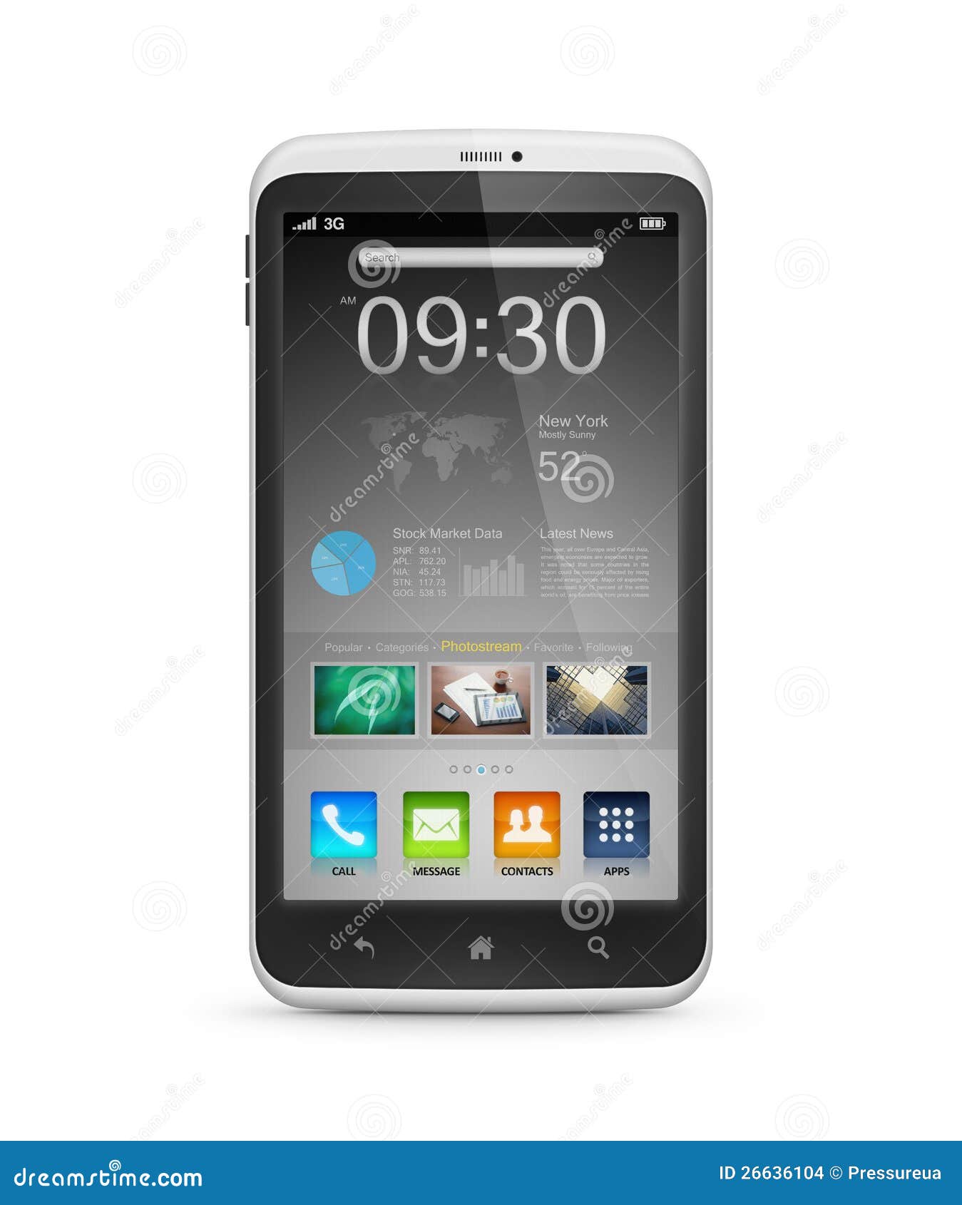 Smart Phone with Start Screen Interface Stock Illustration ...