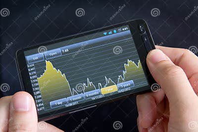 Smart Phone with Stock Chart Stock Photo - Image of cellphone, analyze ...