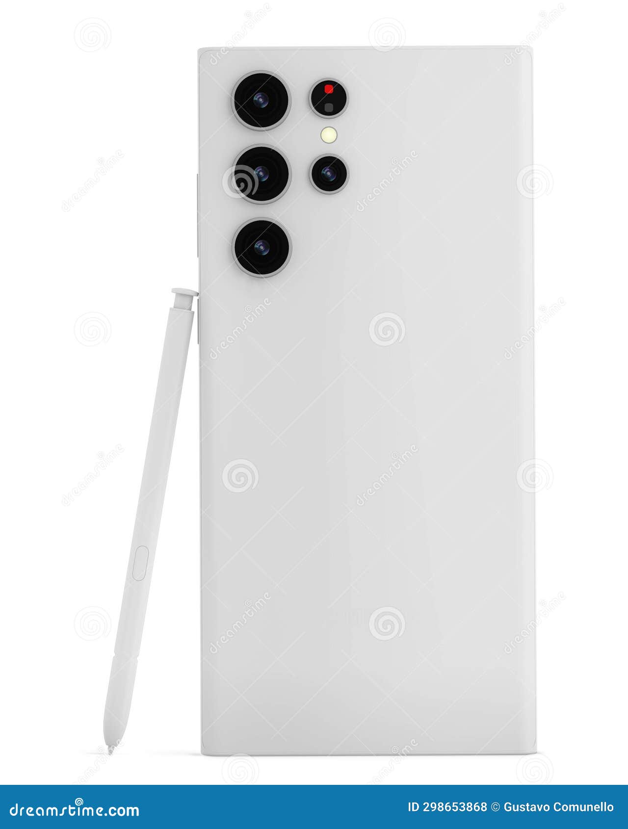 Smart Phone with Stylus on White Background Stock Photo - Image of ...