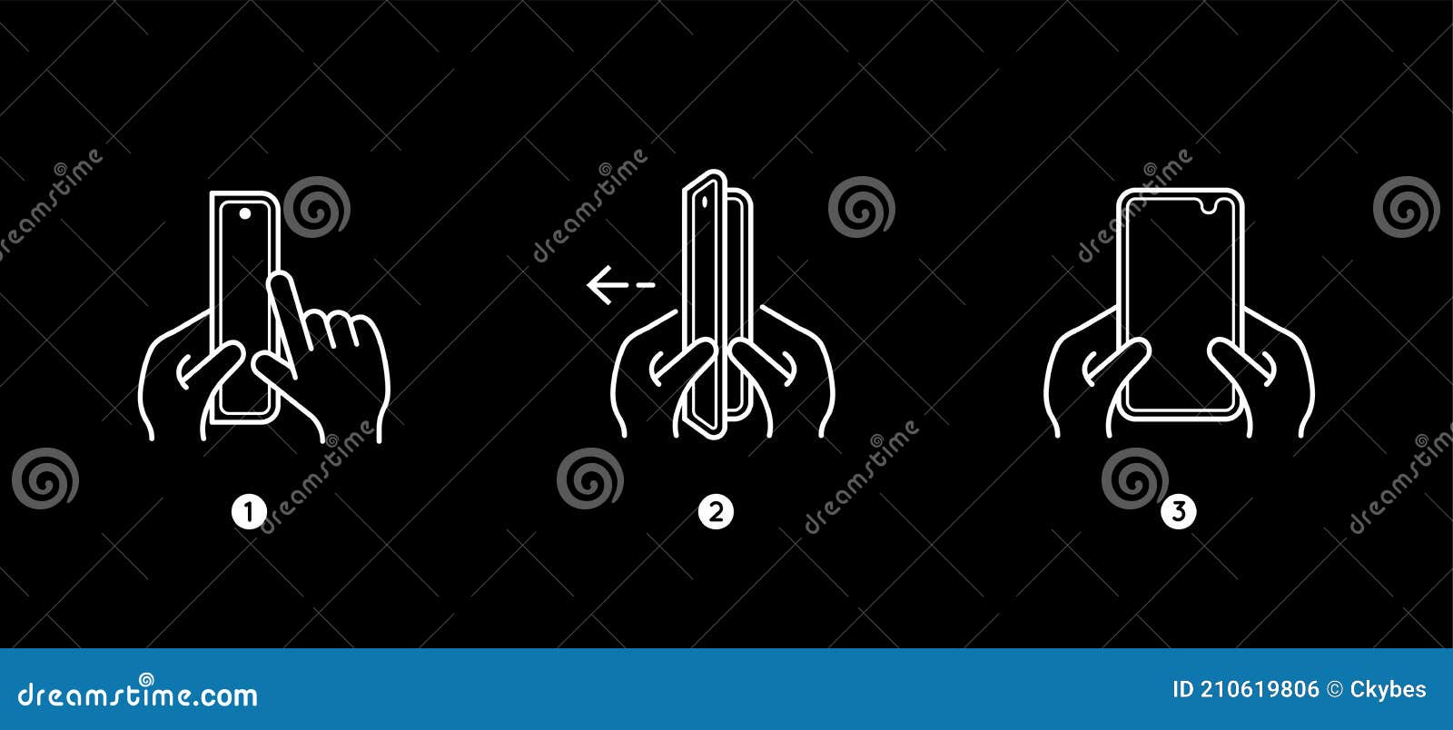 Smart Phone Tablet with Foldable Screen. Step by Step Folding Unfolding ...