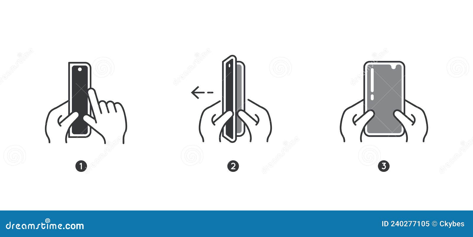 Smart Phone Tablet with Foldable Screen. Step by Step Folding Unfolding ...