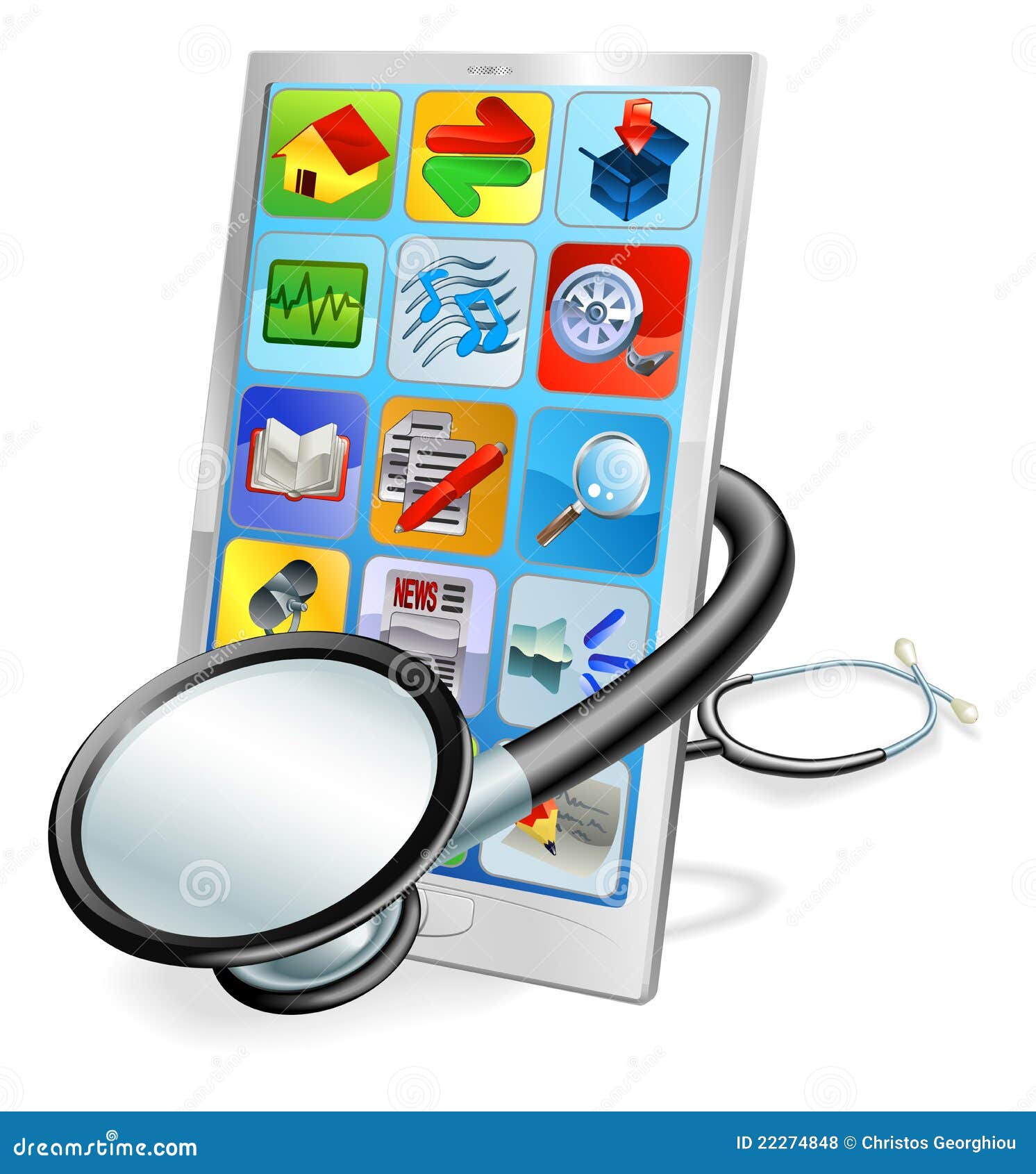 Smart Phone or Tablet Pc Health Check Concept Stock Vector ... Smart Phone or Tablet Pc Health Check Concept Stock Vector ...