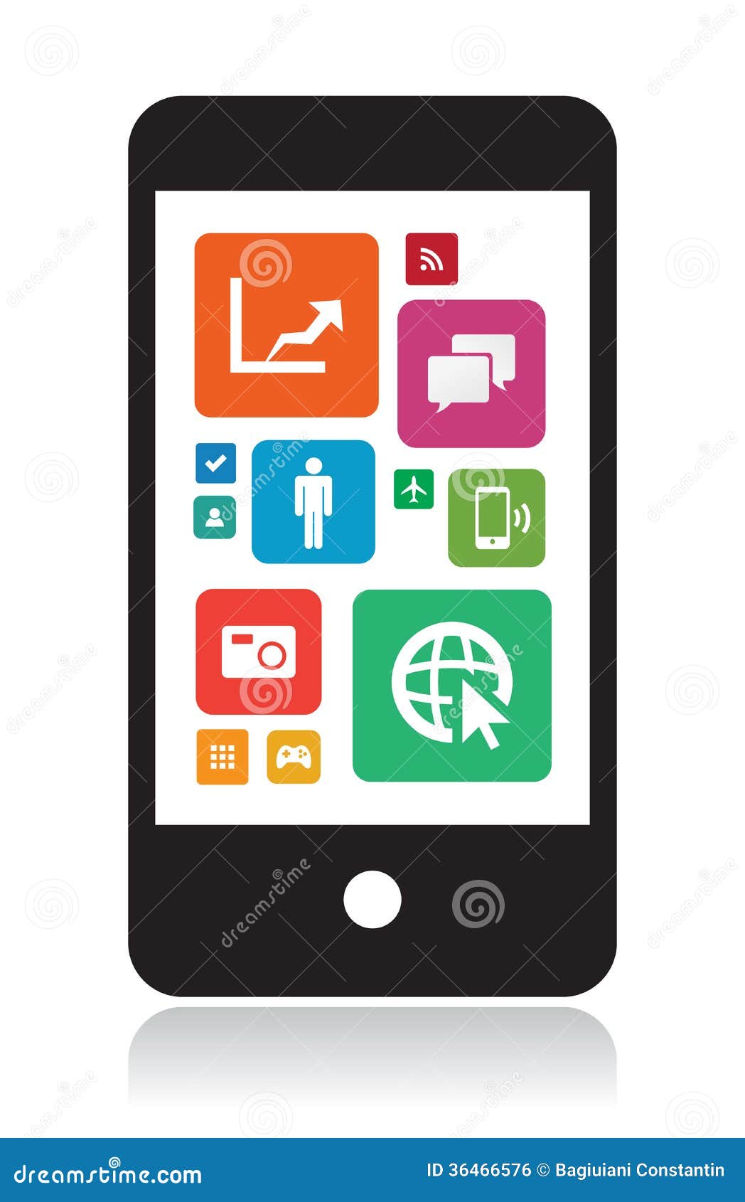 Smart Phone Technology App stock vector. Illustration of mobile - 36466576