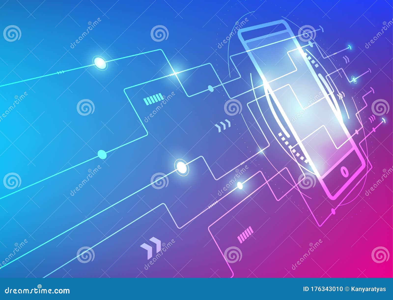 Smart Phone Technology Background, Vector Illustration. Stock Vector ...