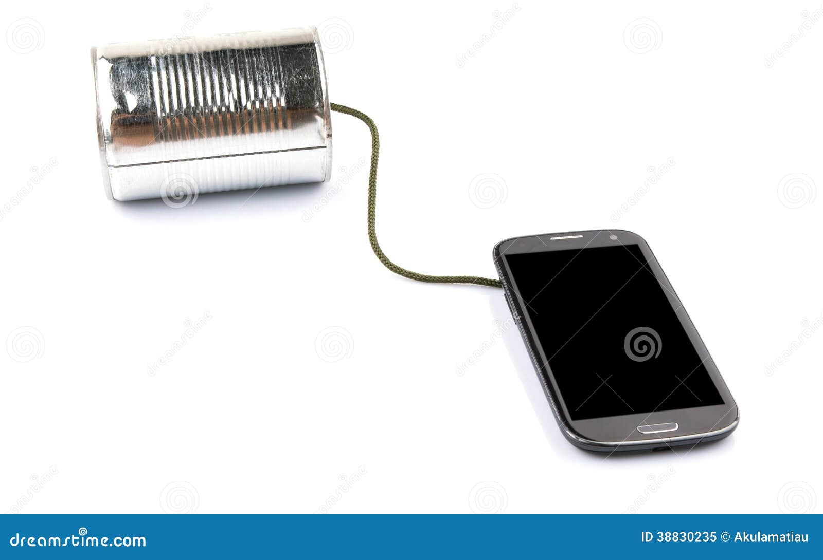 Smart Phone and Tin Can Telephone I Stock Image - Image of string ...