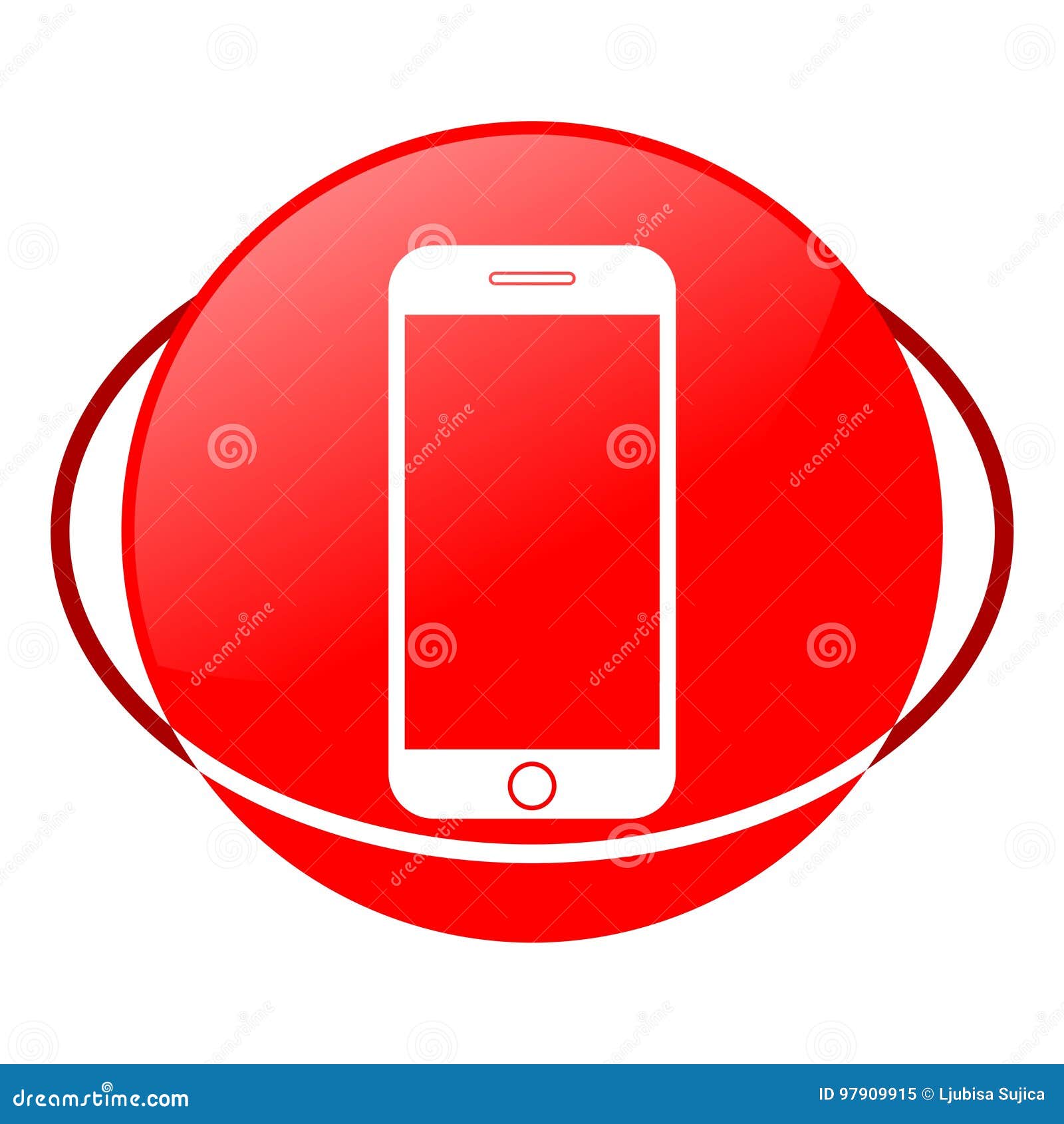 Smart Phone Vector Illustration, Red Icon Stock Vector - Illustration ...