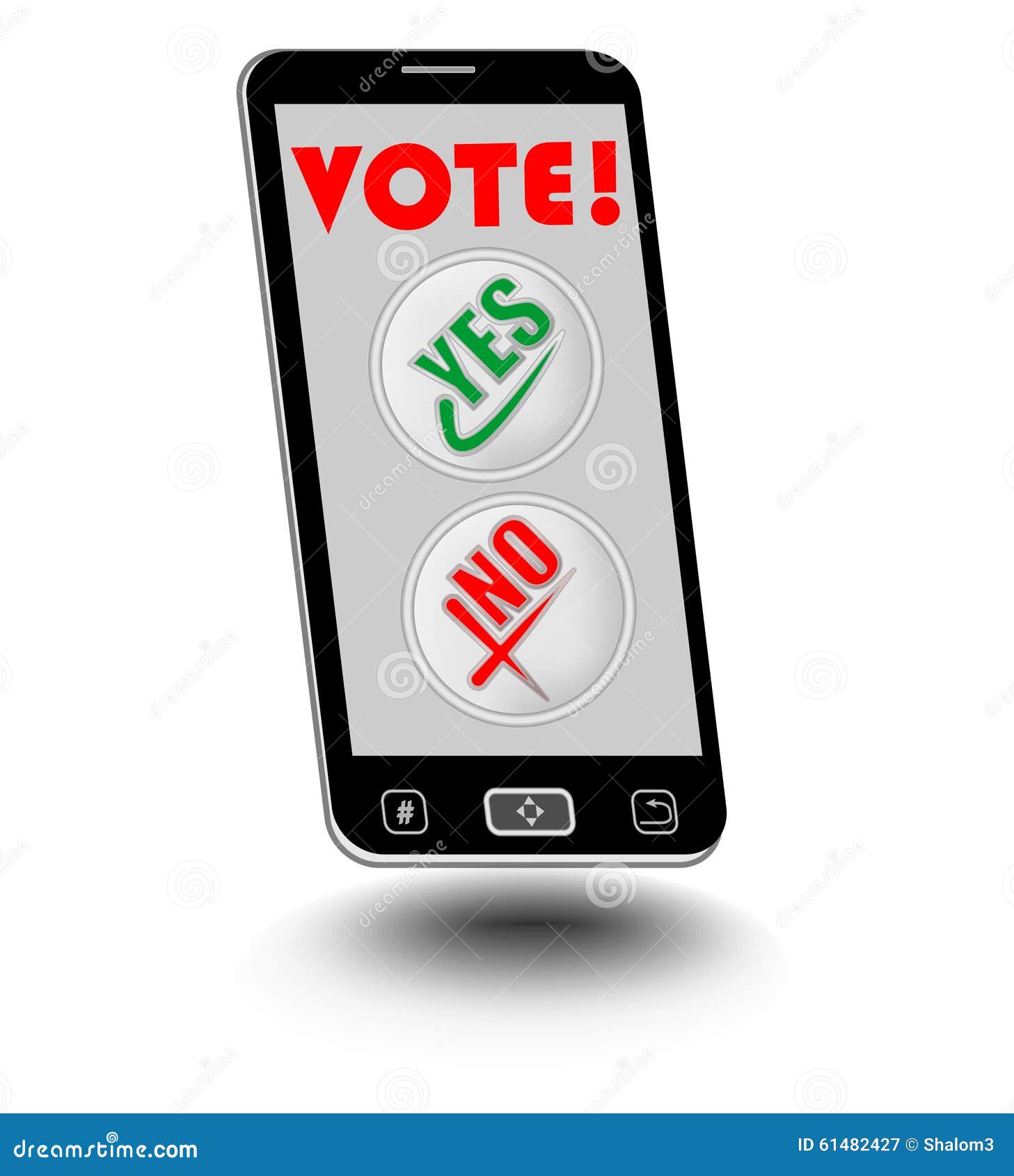 Smart Phone with Vote Display and Buttons Yes, No. Vote Easy Using ...