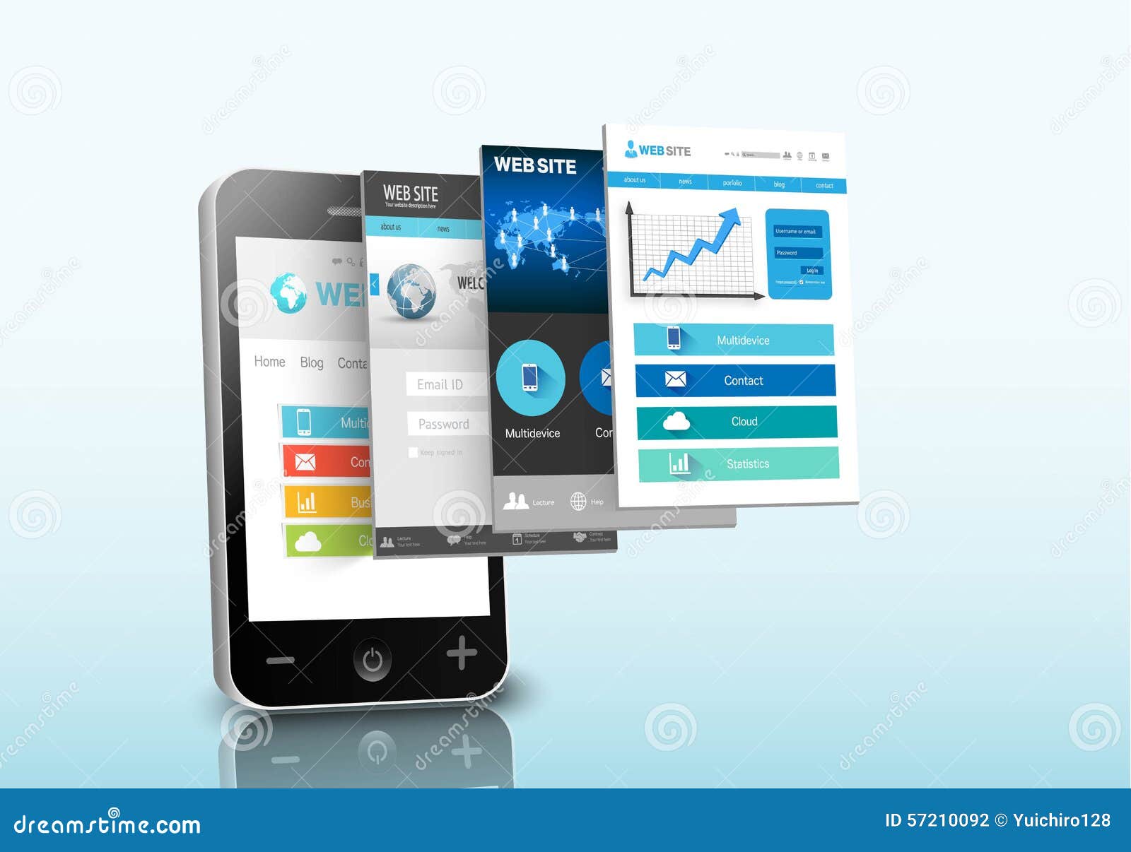 Smart Phone Web Design Concept Stock Vector - Illustration of commerce ...