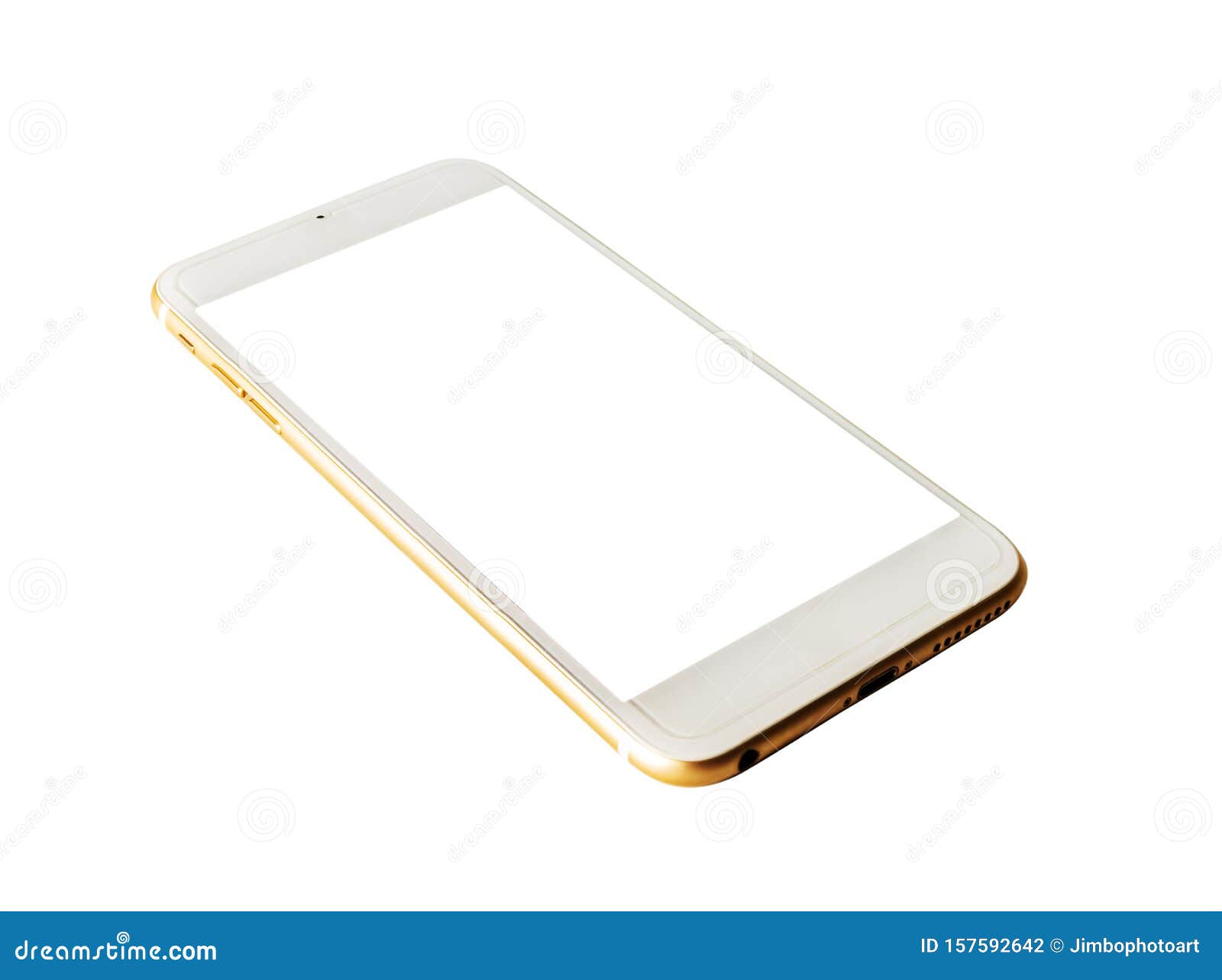 Smart Phone White Screen Isolated on White Stock Photo - Image of ...