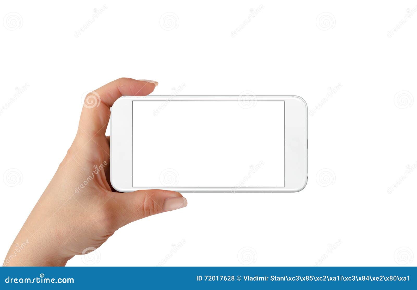 Smart Phone in Woman Hand. Horizontal Position Stock Photo - Image of ...