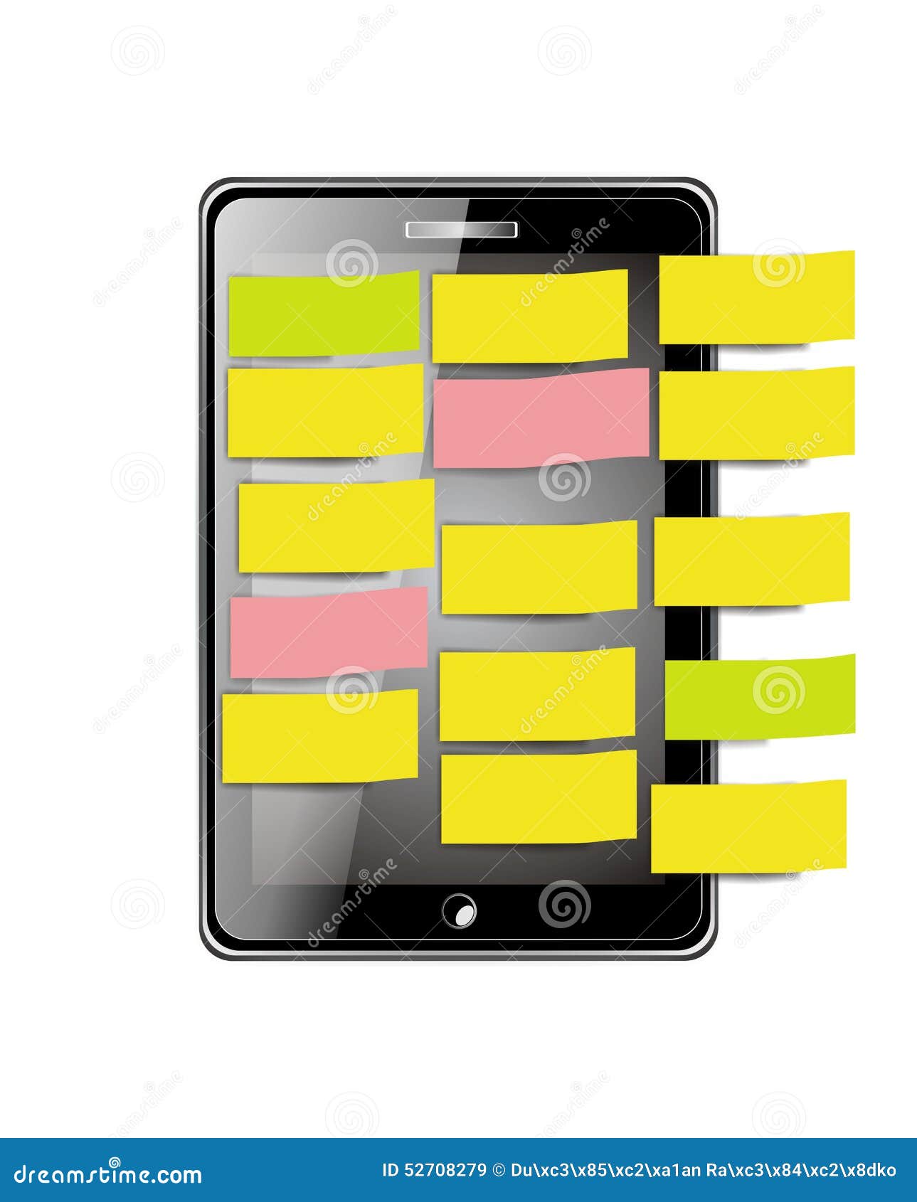 Smart Phone with Yellow Label Stock Illustration - Illustration of ...