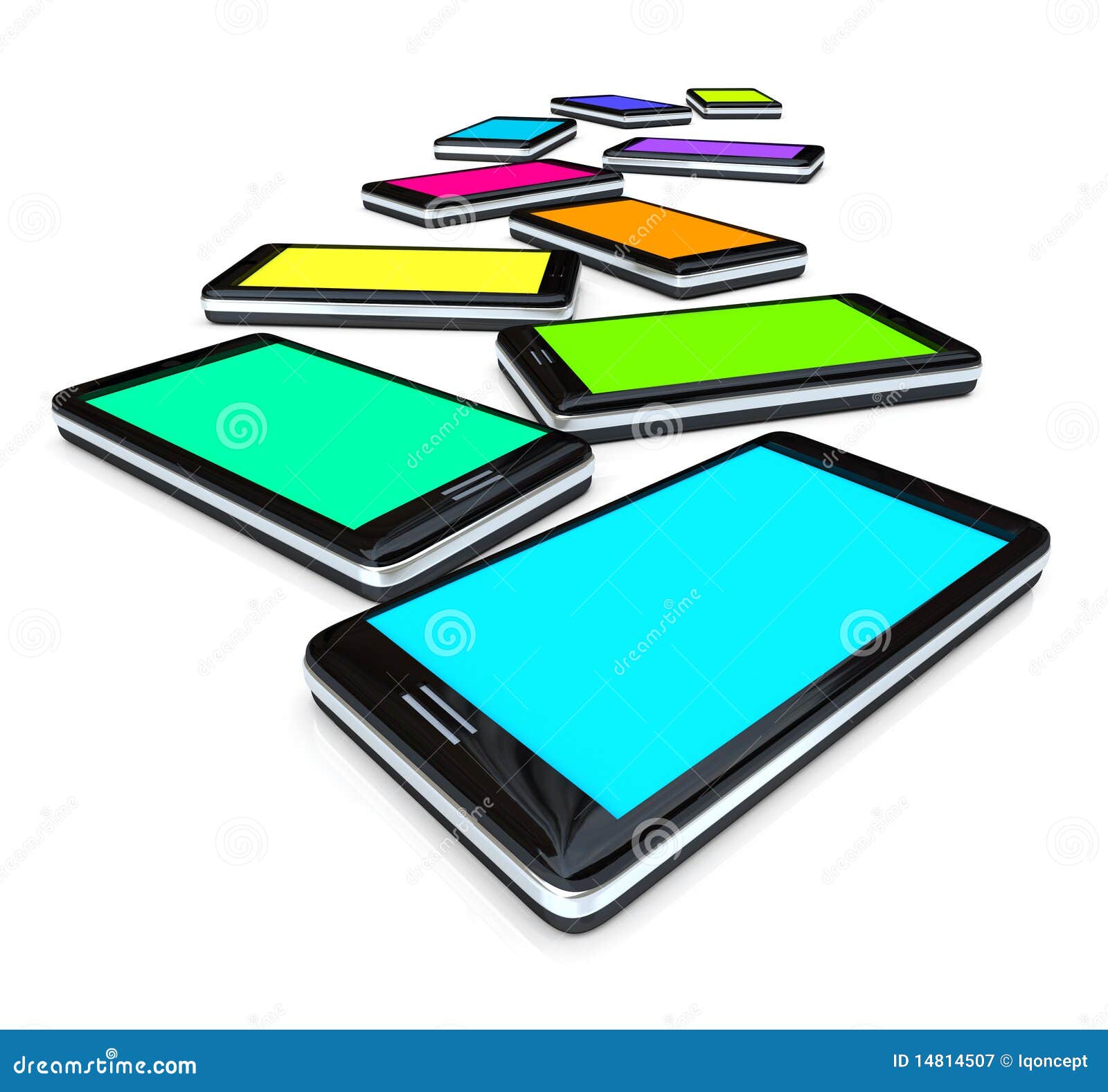 Smart Phones - Array of Colored Screens Stock Illustration ...