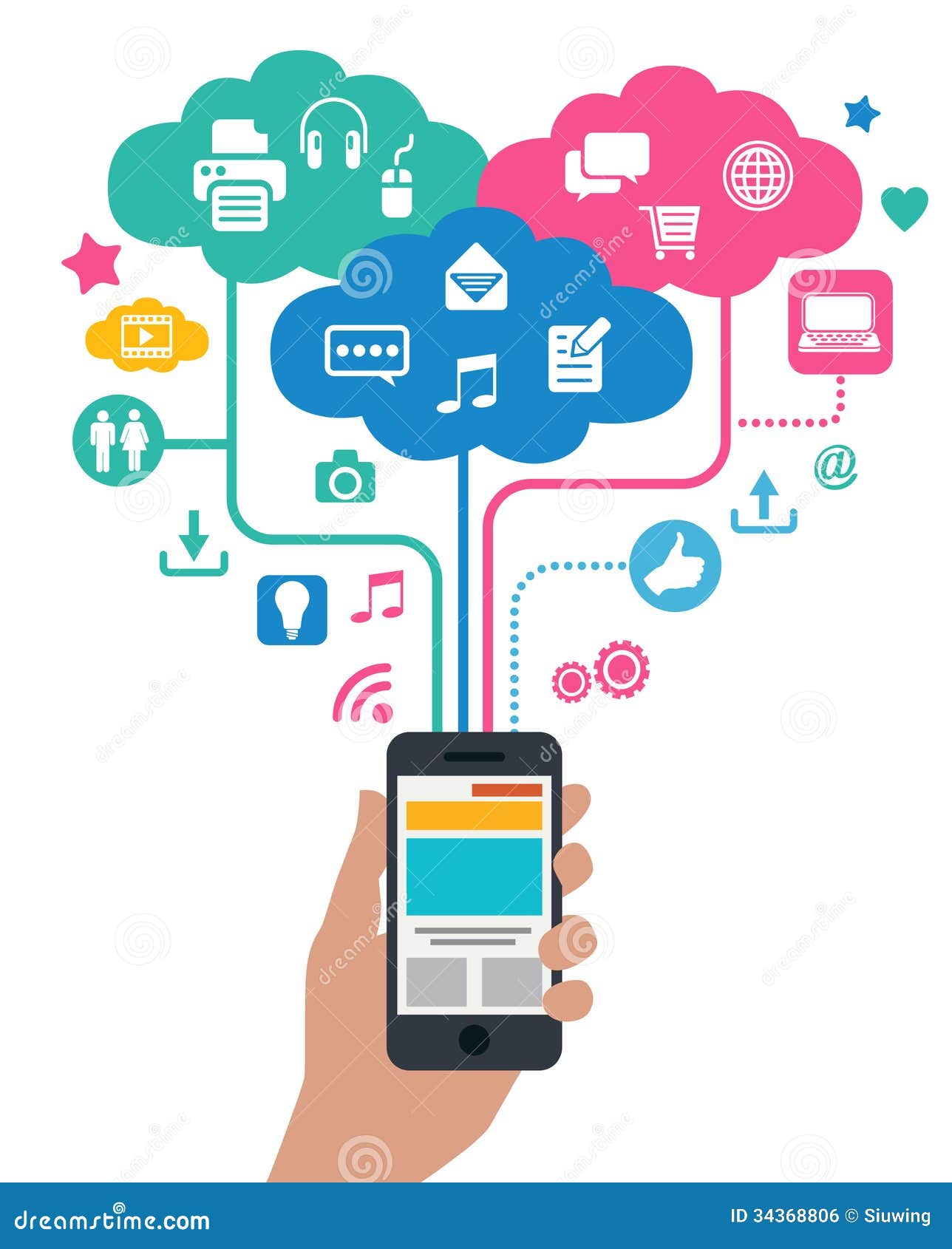 Smart Phones Concept - Cloud Computing Stock Vector - Illustration of ... Smart Phones Concept - Cloud Computing Stock Vector - Illustration of ...