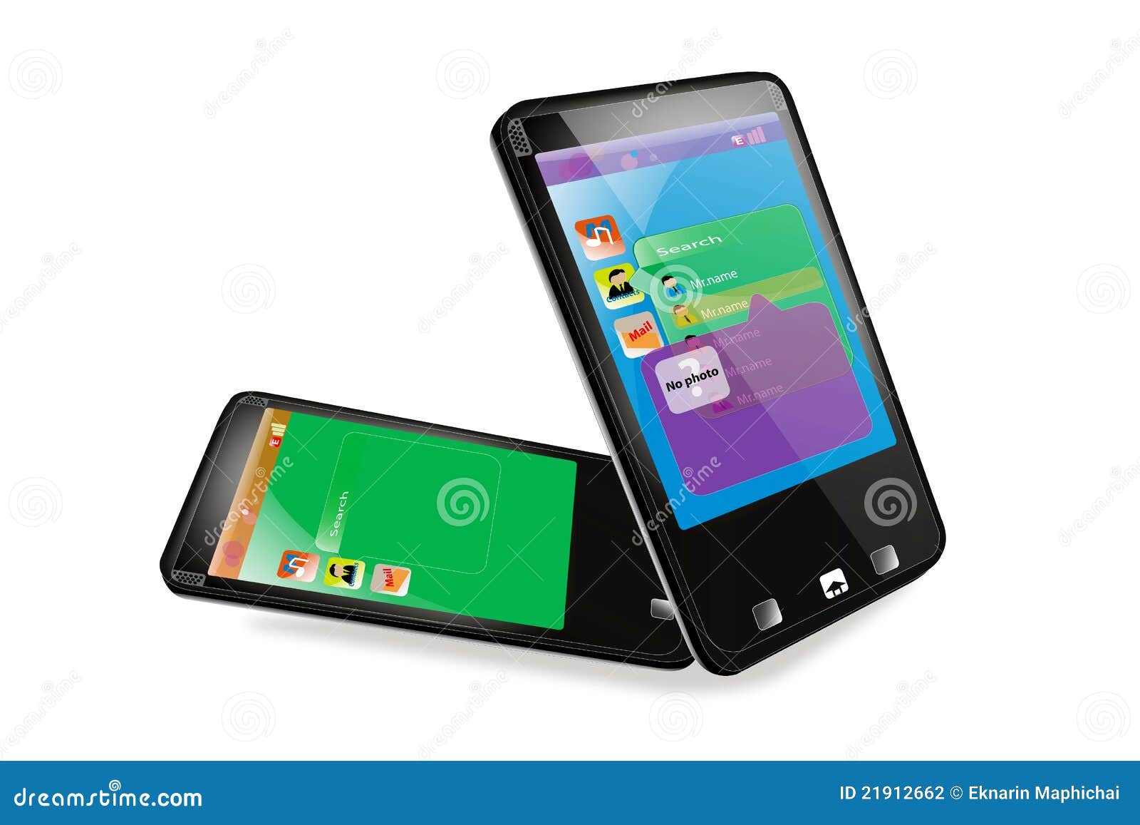 Smart phones modern style stock illustration. Illustration of network ...
