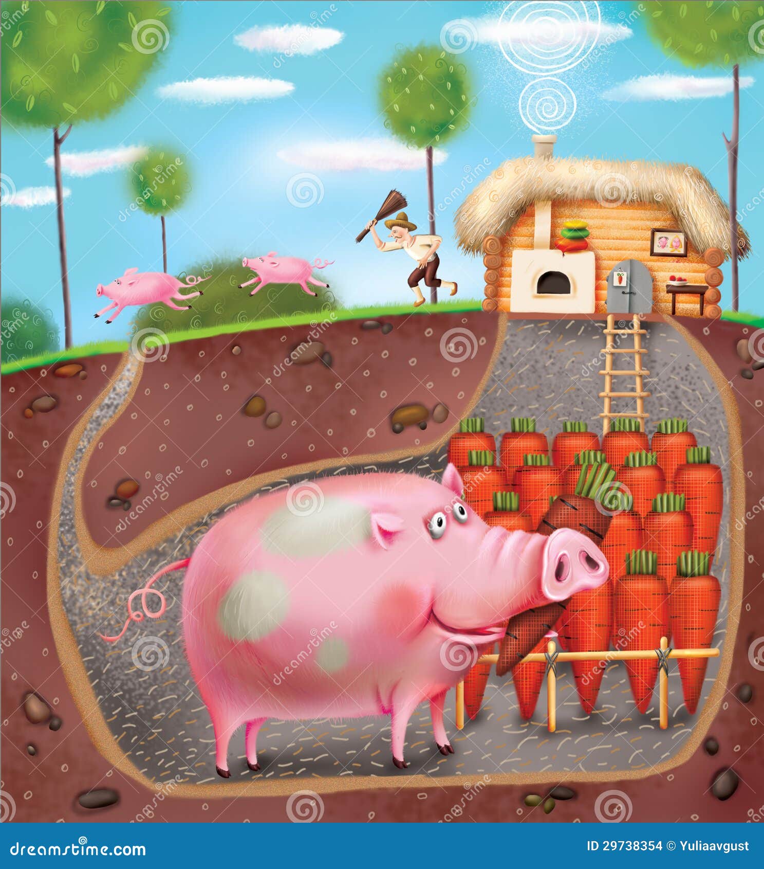 Smart Pig stock illustration. Illustration of landscape - 29738354