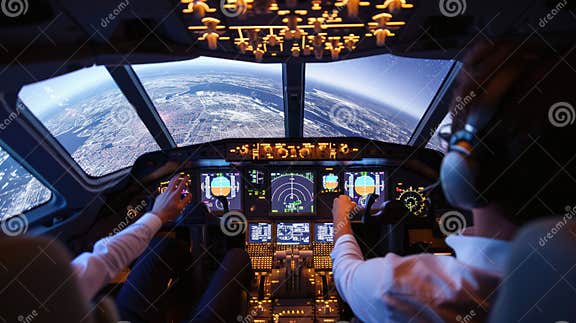 Smart Pilot Training and Looking at Control Panel in Simulated Flight ...