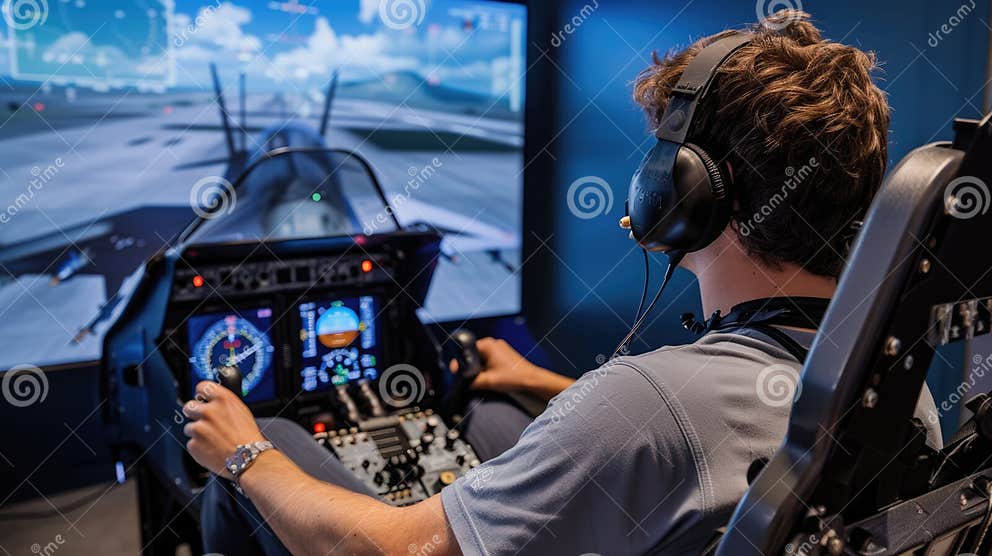 Smart Pilot Training and Looking at Control Panel in Simulated Flight ...