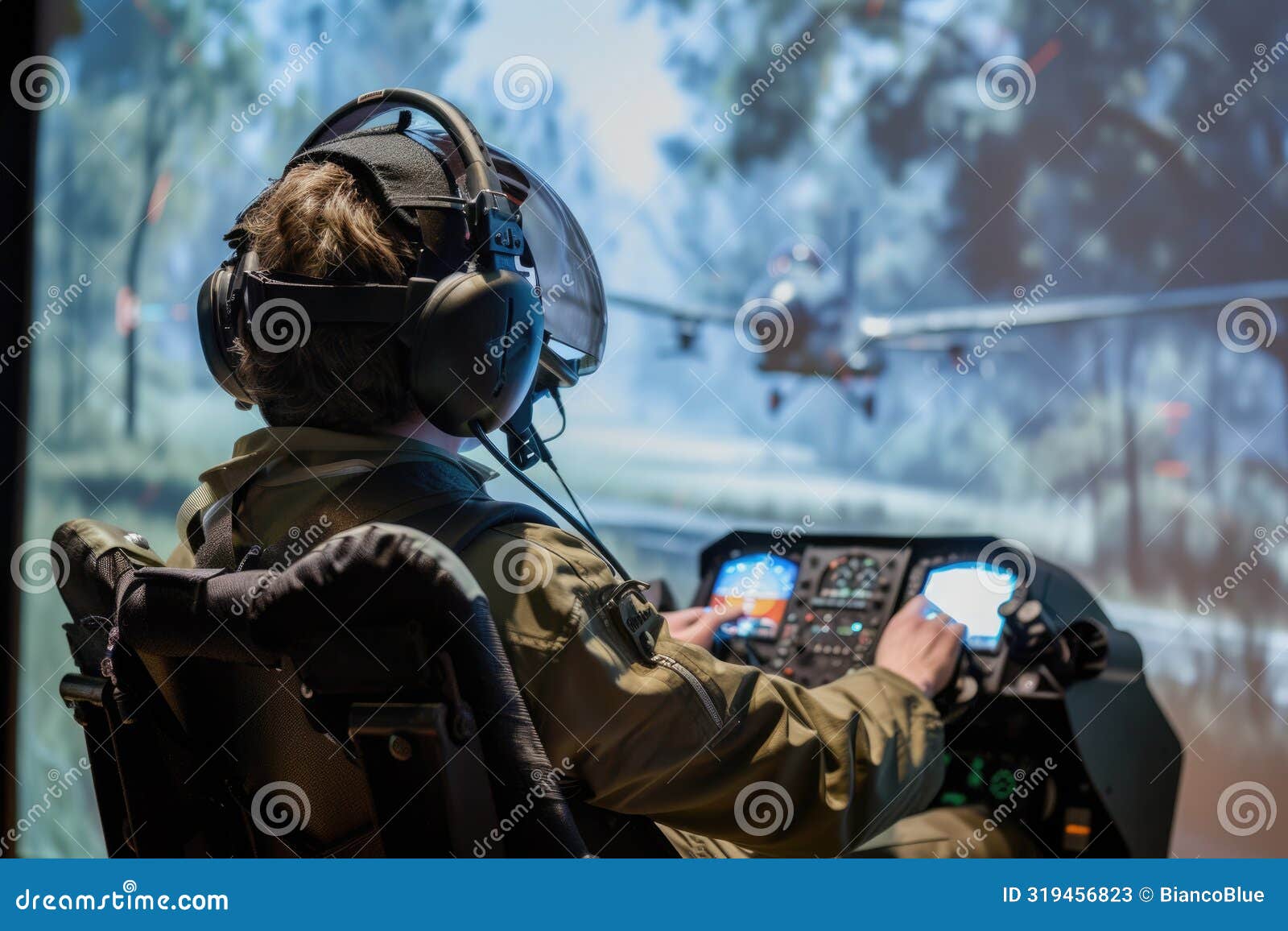 Smart Pilot Training and Looking at Control Panel in Simulated Flight ...