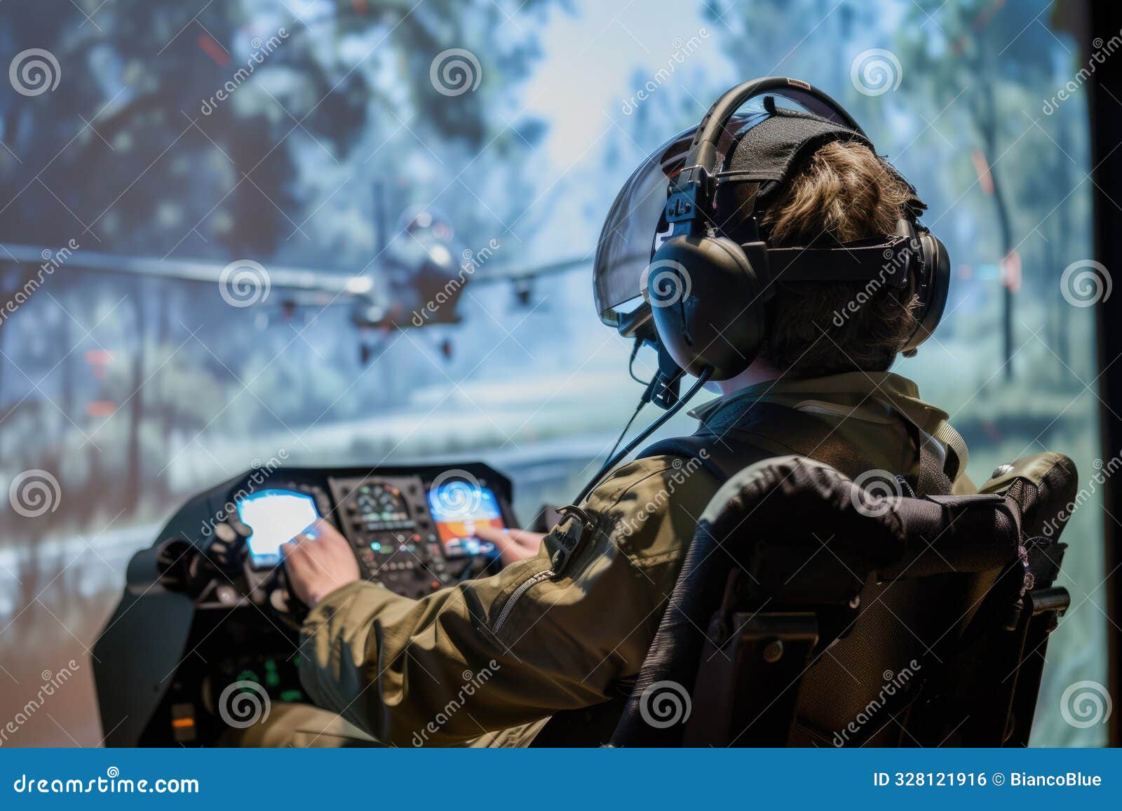 Smart Pilot Training and Looking at Control Panel in Simulated Flight ...