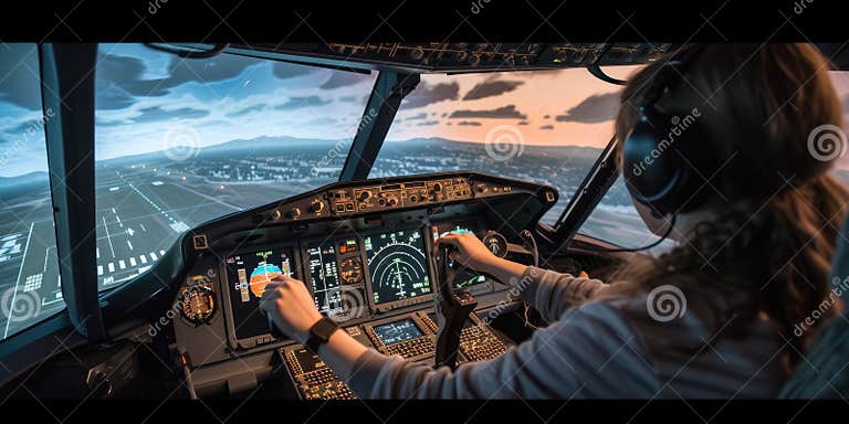 Smart Pilot Training and Looking at Control Panel in Simulated Flight ...