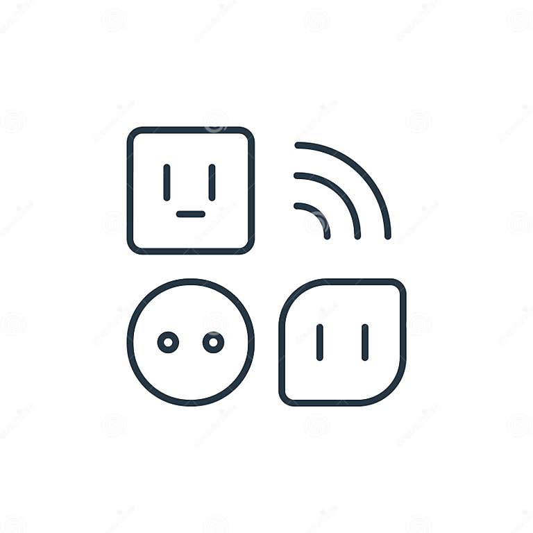 Smart Plug Icon Vector from Smart Home Devices Concept. Thin Line ...
