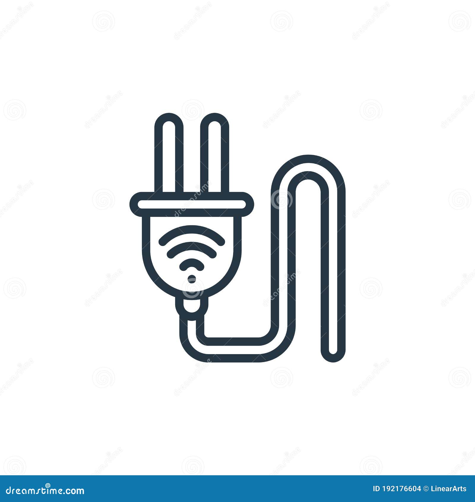 Smart Plug Icon Vector from Internet of Things Concept. Thin Line ...