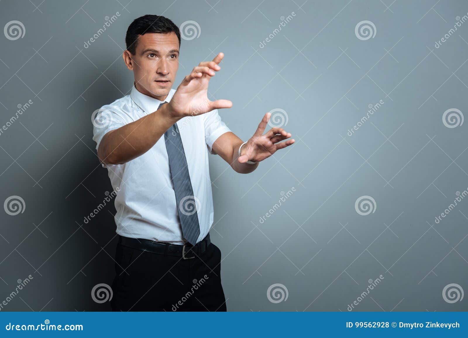 Smart Positive Man Explaining His Ideas Stock Photo - Image of ...