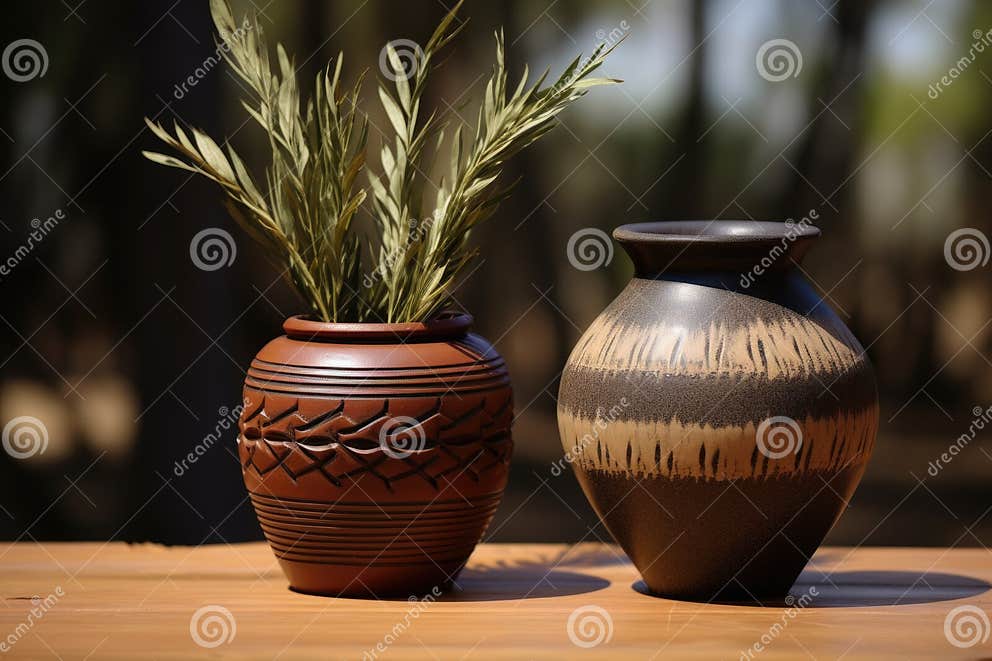 Smart Pot beside a Traditional Pot, Showing Differences Stock ...