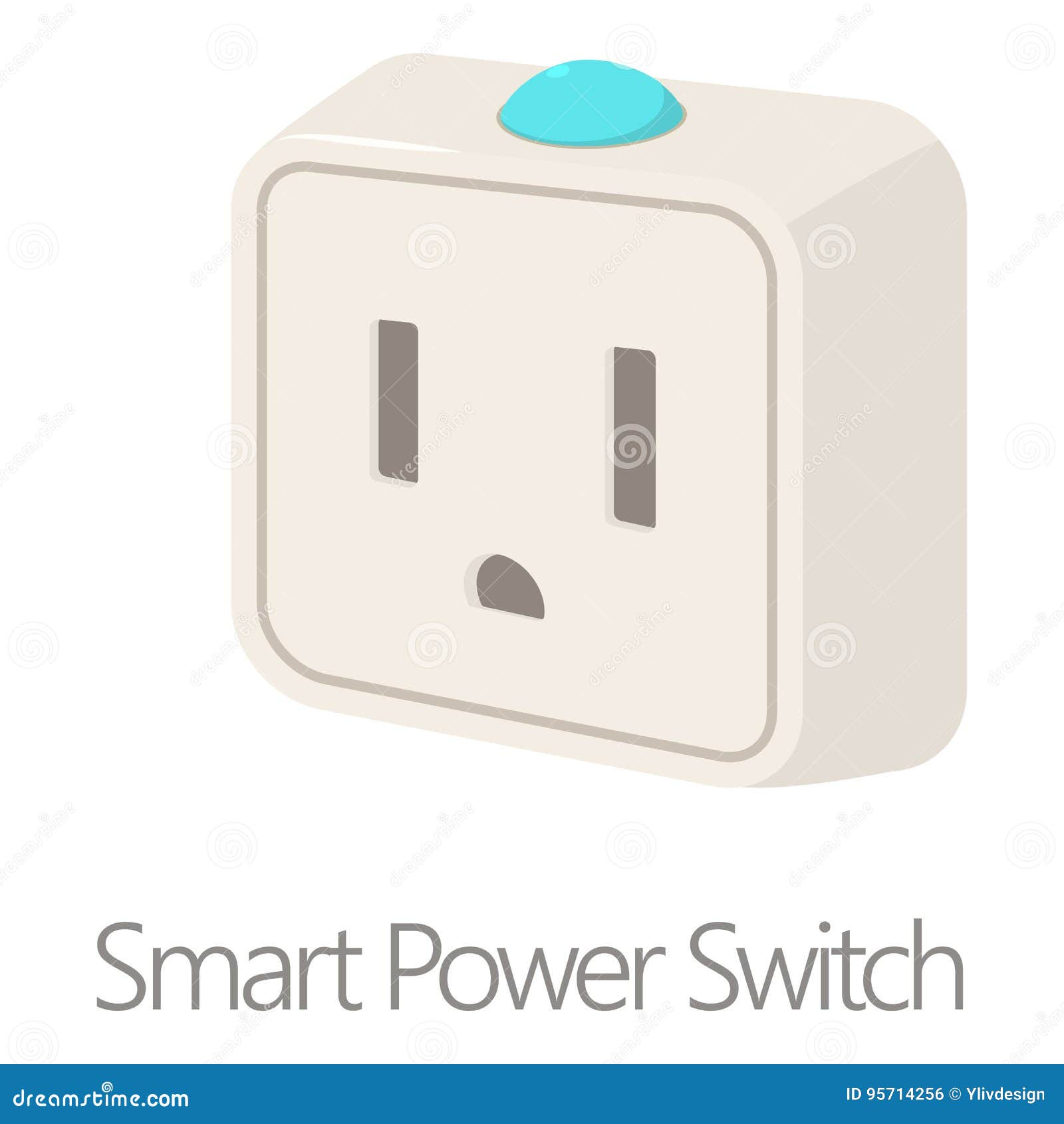 Smart Power Switch Icon, Cartoon Style Stock Vector - Illustration of ...