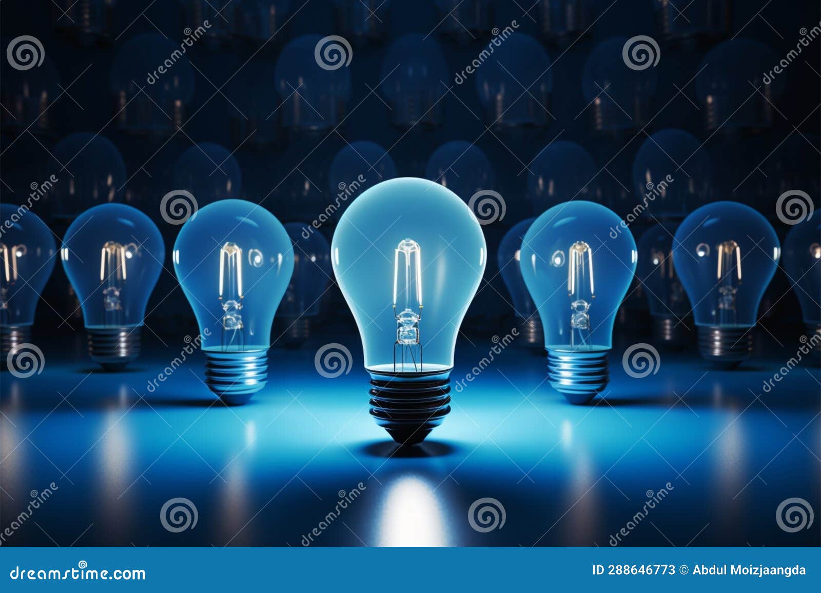 Smart Problem Solving Illuminated, the Lamp Stands Out Amid Blue ...