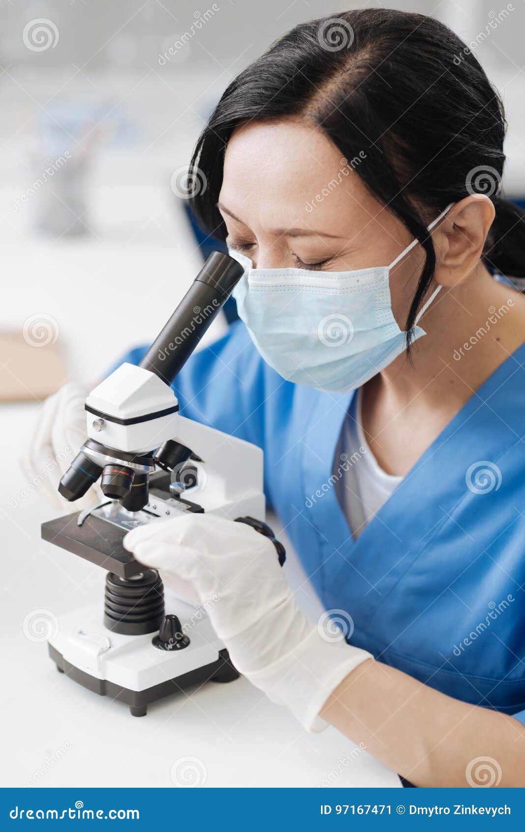 Smart Professional Biologist Doing Biological Analysis Stock Image ...