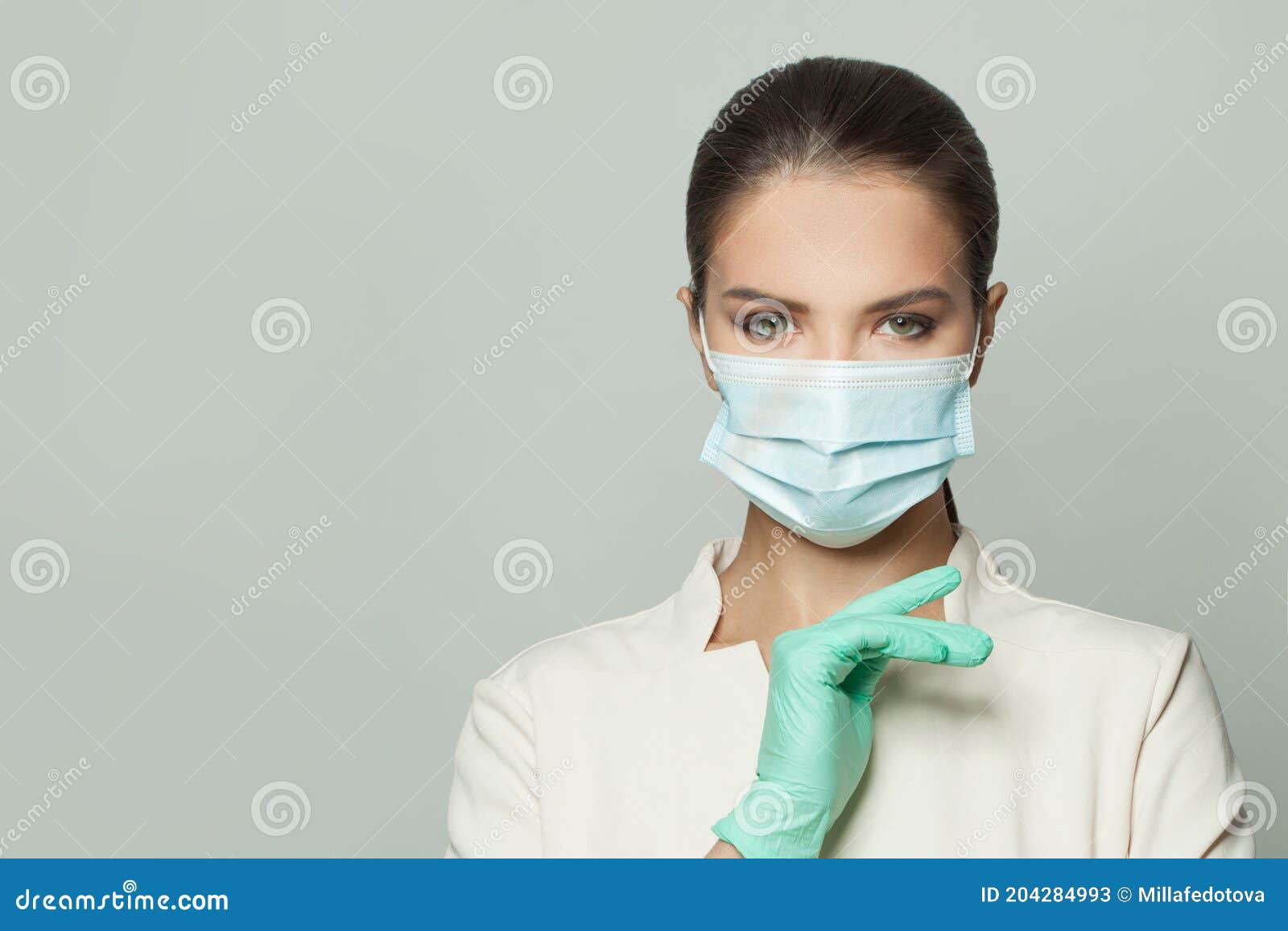 Smart Professional Doctor Woman In Protective Medical Face Mask