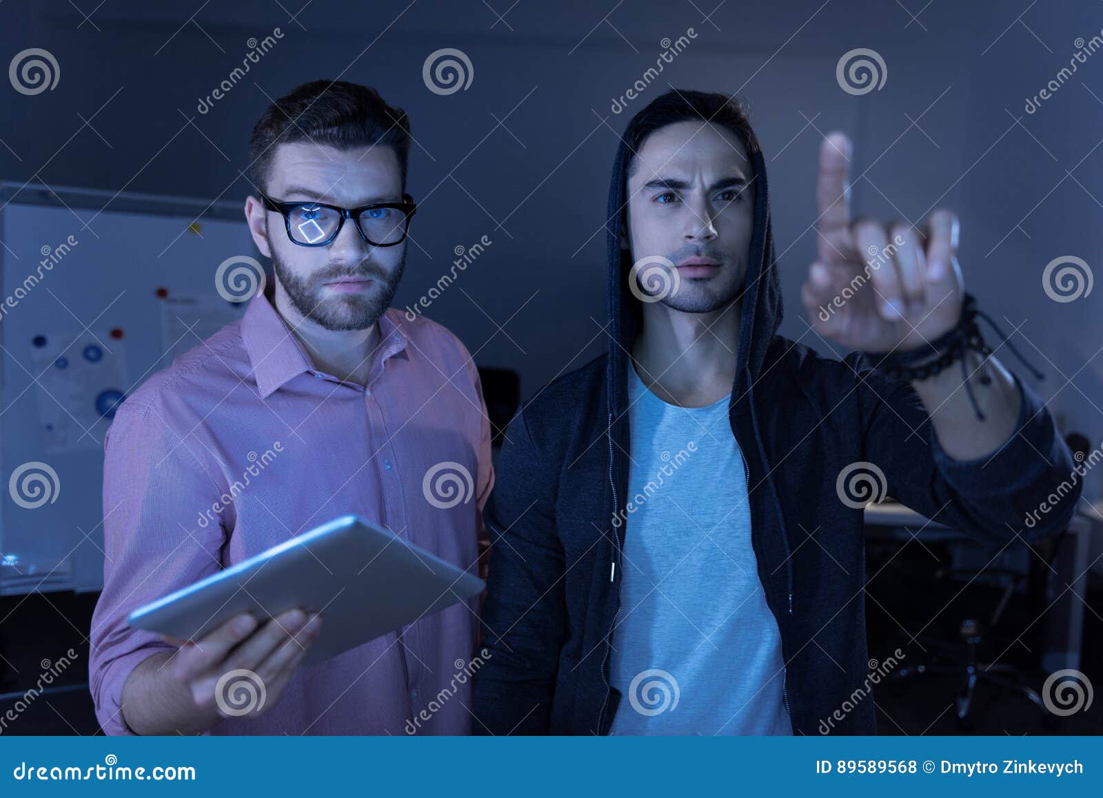 Smart Professional it Men Working with Innovative Technologies Stock ...