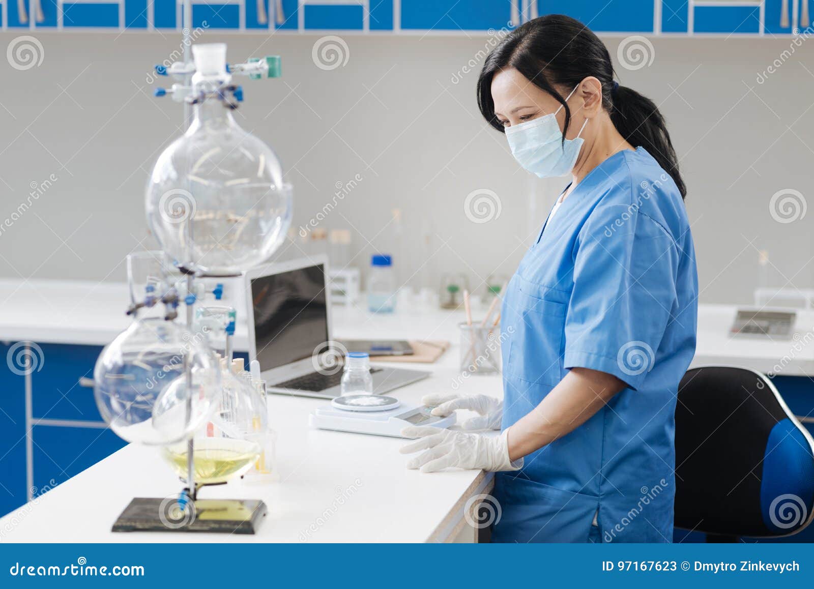 Smart Professional Scientist Standing at the Table Stock Image - Image ...