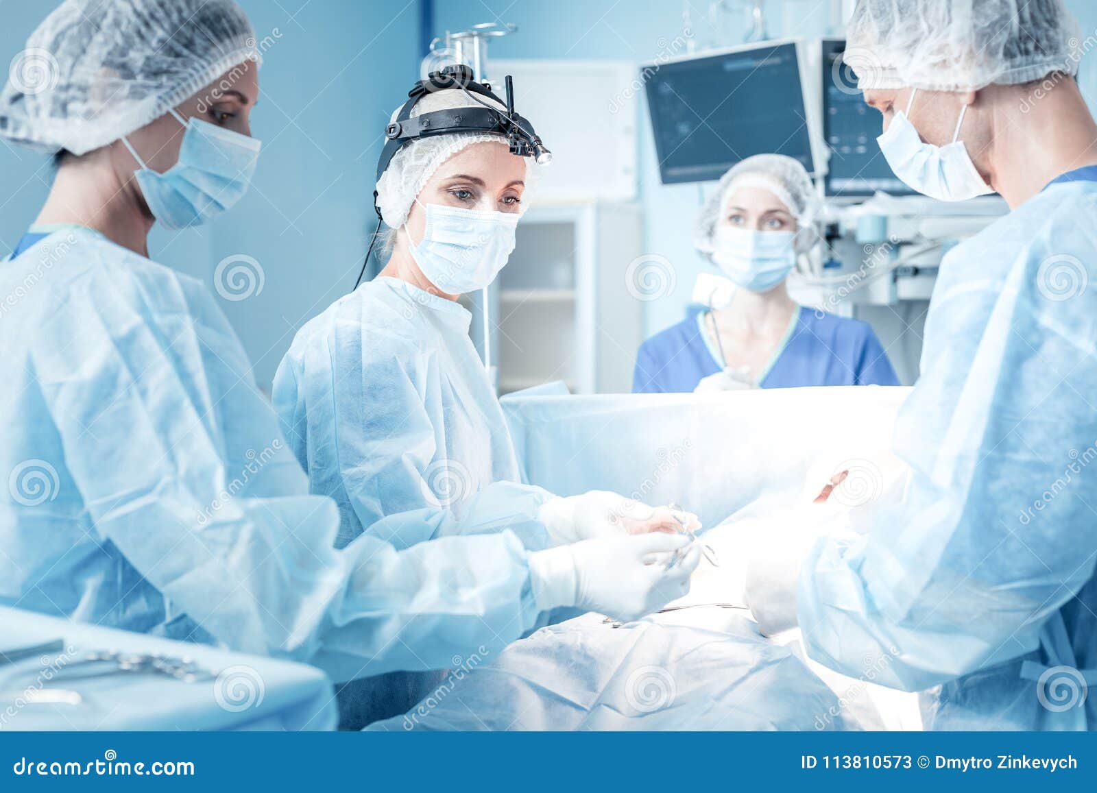 Smart Professional Team of Surgeons Working Stock Image - Image of ...