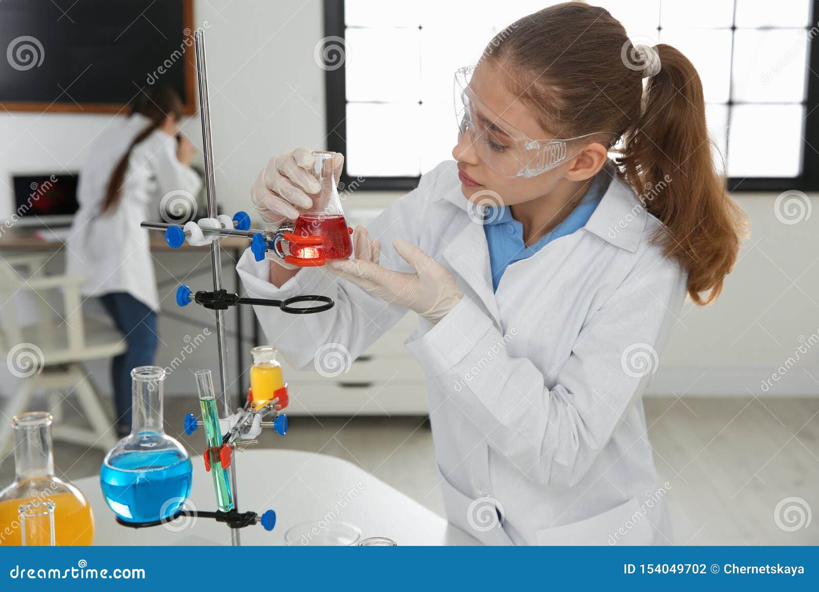 Smart Pupil Making Experiment Stock Photo - Image of learning, chemist ...