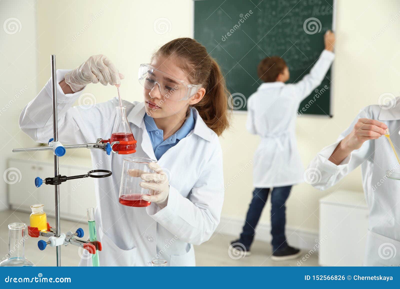 Smart Pupils Making Experiment in Class Stock Photo - Image of learning ...