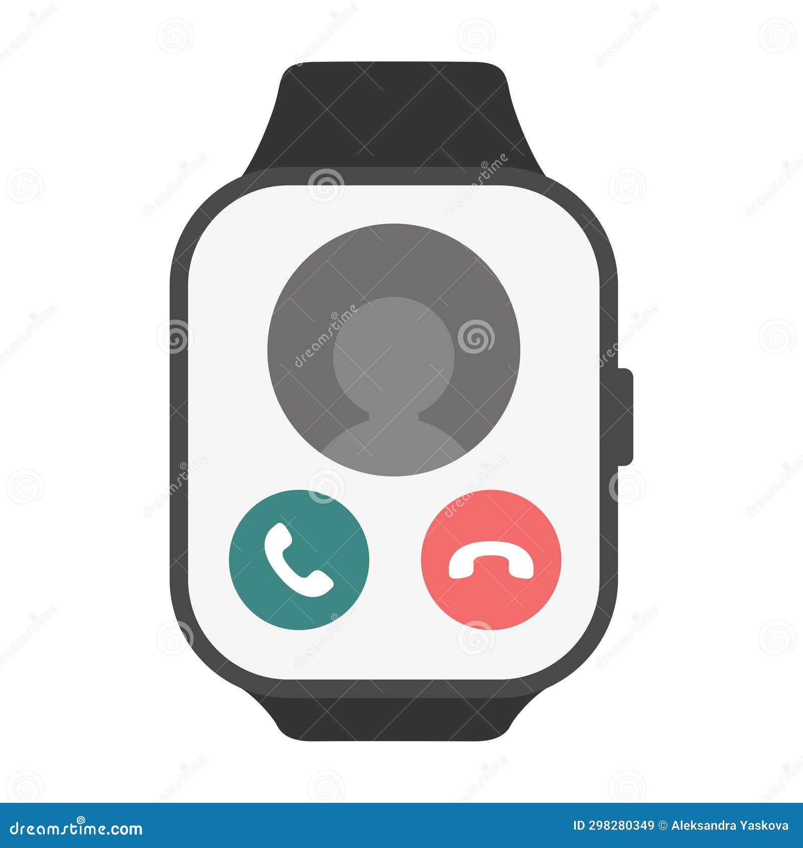 Set of Smart Rectangle and Circle Watches with Incoming Call Screen ...