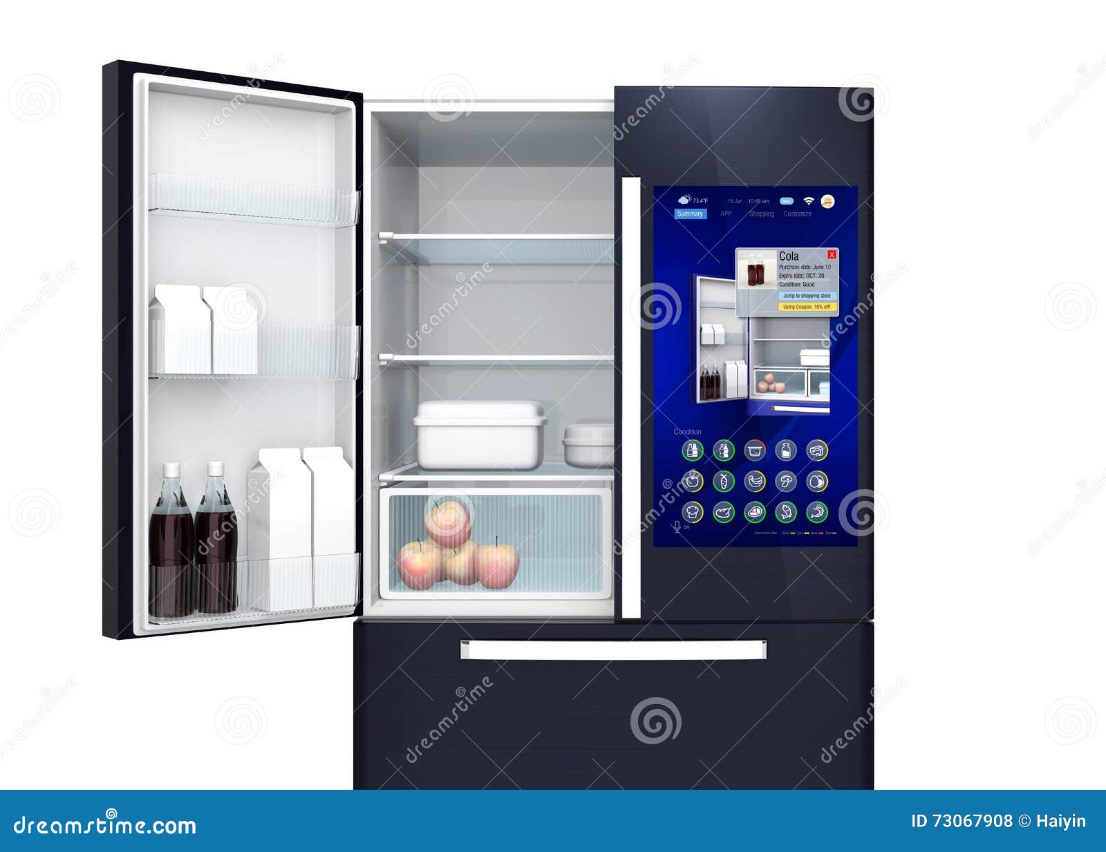 Smart refrigerator concept stock illustration. Illustration of home ...