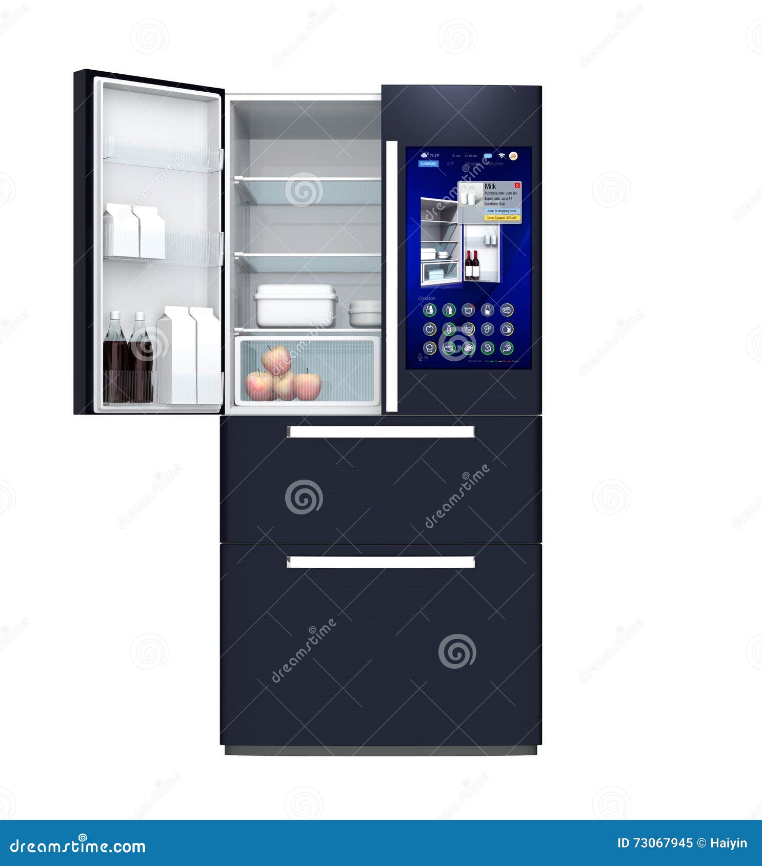 Smart refrigerator concept stock illustration. Illustration of ...