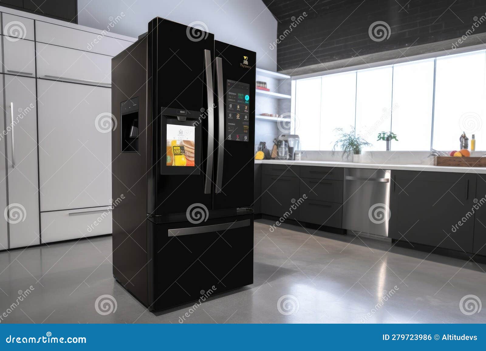 Smart Refrigerator with Integrated Touchscreen Display, and Built-in ...