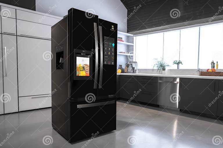 Smart Refrigerator with Integrated Touchscreen Display, and Built-in ...