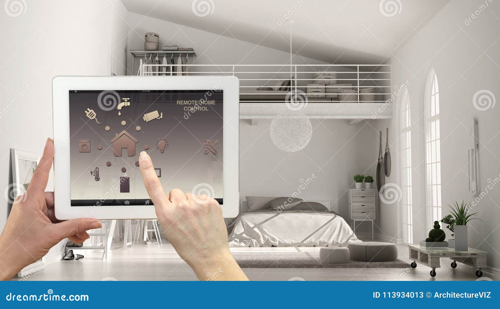 Smart Remote Home Control System on a Digital Tablet. Device with App ...