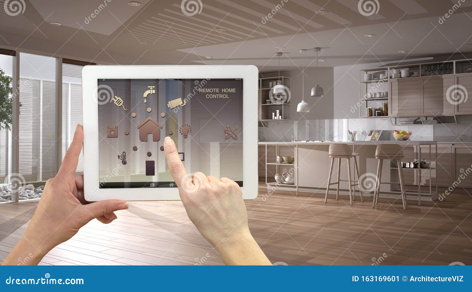 Smart Remote Home Control System on a Digital Tablet. Device with App ...