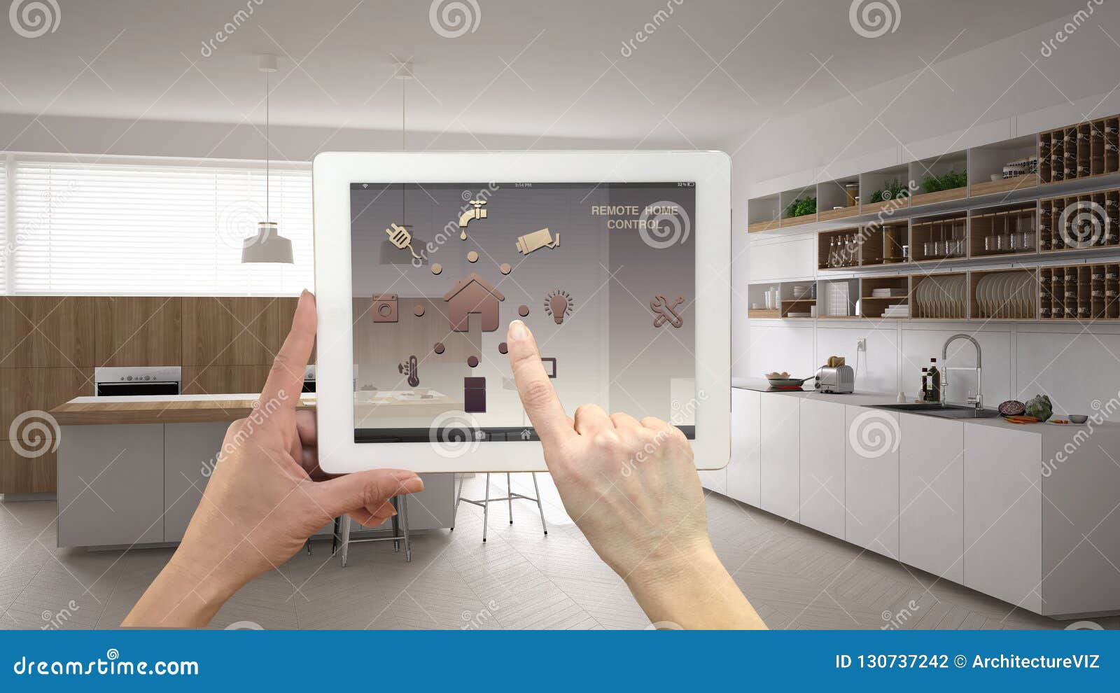 Smart Remote Home Control System on a Digital Tablet. Device with App ...