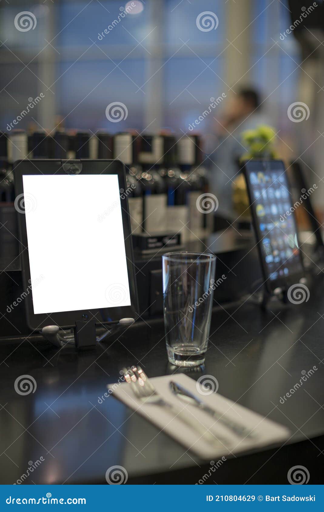 Smart Restaurant at an Airport with Tablet Menu Stock Image - Image of ...
